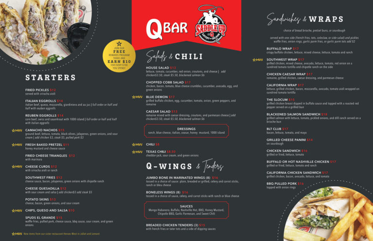 Menu – Saddle Up At Q | Aurora